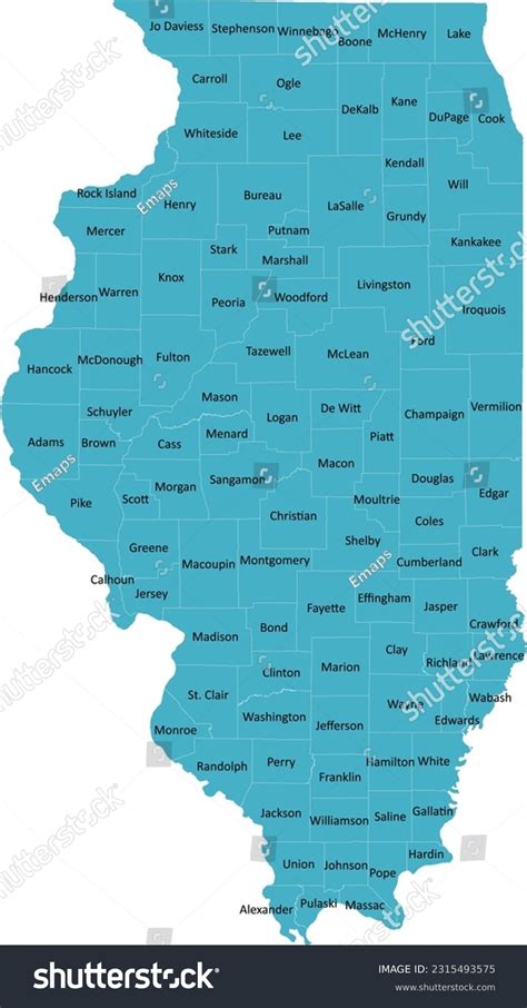 Map Northeastern Illinois Counties