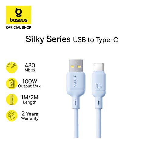 Jual Baseus Kabel Data USB To Type C 100W Silky Series Fast Charging Cable Transfer Data
