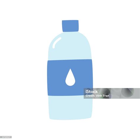 물병 클립 아트 간단한 파란색 물병 플랫 벡터 일러스트레이션 클립아트 만화 스타일 손으로 그린 낙서 교사 학생 교실 학용품 개학 개념 0명에 대한 스톡 벡터 아트 및 기타