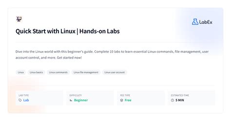 Quick Start With Linux Mastering The Basics In 10 Hands On Labs Labex