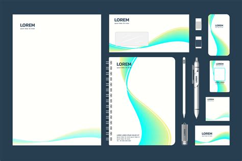 A4 Size Single Pocket Folder Mock Up Design Blue And Yellow Gradient 3383538 Vector Art At