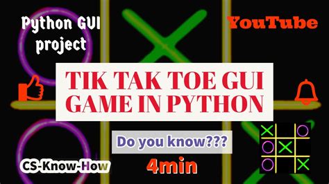 tik tak toe game in python python gui project 2021 4min youtube
