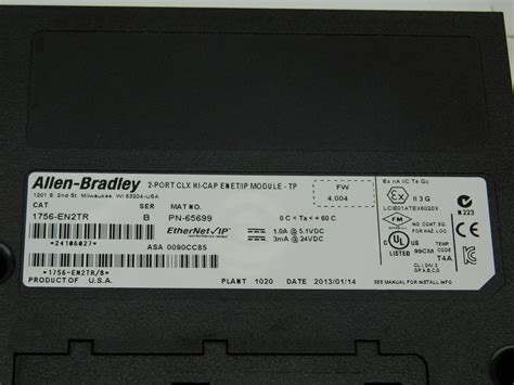 Allen Bradley 1756 En2tr Series B Controllogix Ethernet Ip Interface Module Task Surplus