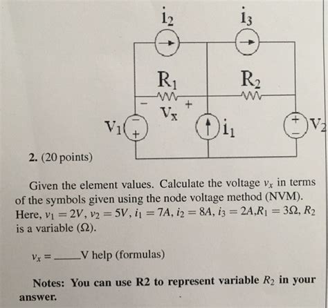 Solved 13 R2 2 20 Points Given The Element Values