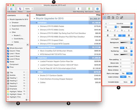 Omnioutliner 45 For Mac User Manual Getting To Know Omnioutliner