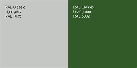 Ral Classic Light Grey Vs Ral Classic Leaf Green Comparison