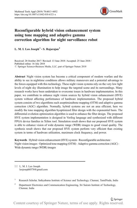 Reconfigurable Hybrid Vision Enhancement System Using Tone Mapping And