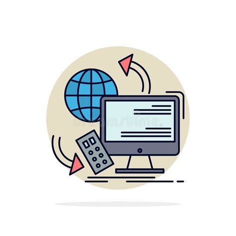 Access Control Monitoring Remote Security Flat Color Icon Vector