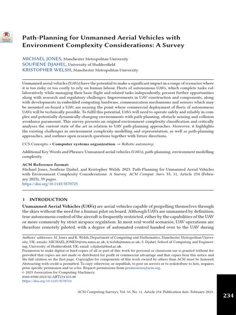 Path Planning For Unmanned Aerial Vehicles With Environment Complexity Considerations A Survey