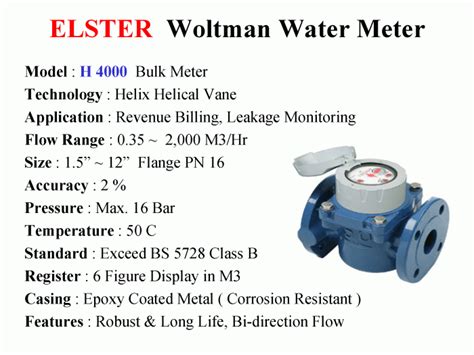 Water Meter H4000 Series Helical Vane Bulk Meter Capacity 0 35 ~ 2 000 M3 Hr Elster