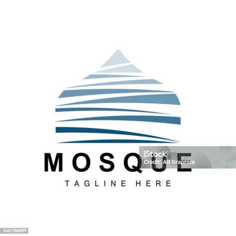 모스크 로고 이슬람 예배 디자인 이드 알 피트르 모스크 건물 벡터 아이콘 서식 파일 라마단 이드 알 아드하 Eid Mubarak