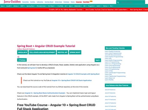 Angular8 Springboot Crud Tutorial By Rameshmf A Undefined Template