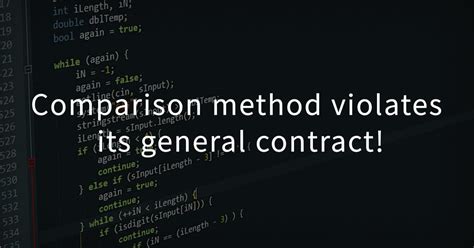 comparison method violates its general contract backport
