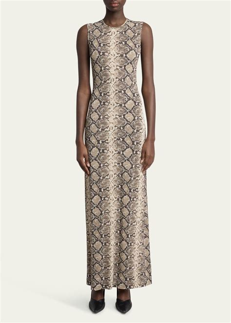 Marine Serre Python Print Mesh Panel Jersey Tank Dress Bergdorf Goodman