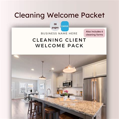 Cleaning Welcome Packet Canva Prewritten Cleaning Business Onboarding