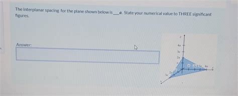 Solved The Interplanar Spacing For The Plane Shown Below Is