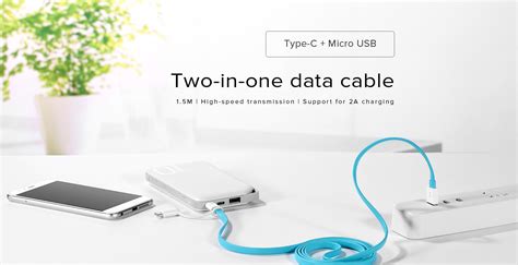 Huawei In Micro Usb Usb C M Charging Cable Blue