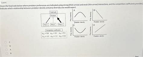 1 Point Iven The Food Web Below Where Predator