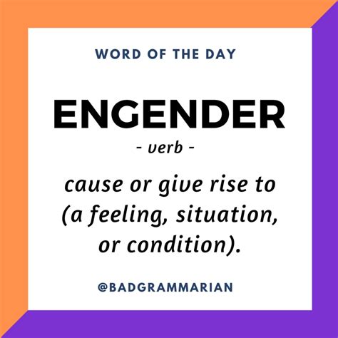 Word Of The Day Engender