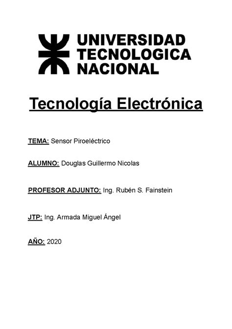 Sensor Pir Douglas Guillermo Nicolás 29 10 2020 Tecnología