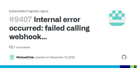 internal error occurred failed calling webhook gress