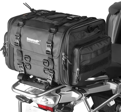 Rhinowalk Bolsa Trasera Para Motocicleta De Viaje Portaequipaje Almacenamiento Con Cubierta
