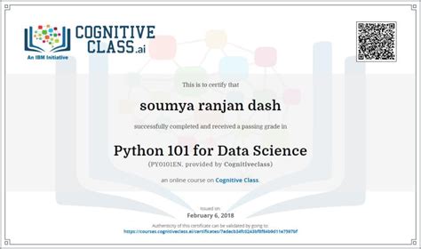 Soumya D On Linkedin Python For Data Science Cognitiveclass The Badge Earner Is Able To Write