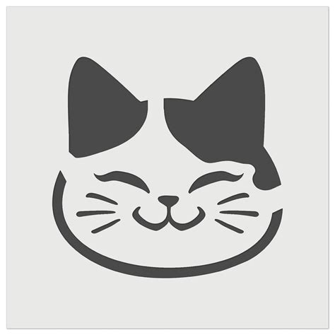 Happy Spotted Cat Face Stencil 90 Inch