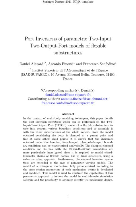 Pdf Port Inversions Of Parametric Two Input Two Output Port Models Of