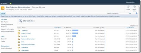 Sharepoint Storage Metrics Returns In Service Pack 1 Adventures In Sharepoint