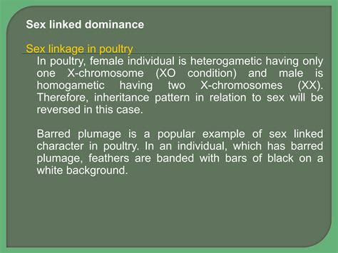 Sex Linked Inheritance Sex Influence Inheritance And Sex Limited Characters Pptx Genetics
