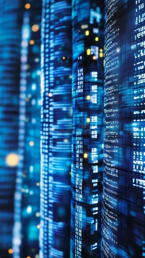 Digital Data Visualization With Bright Blue Clusters And Background