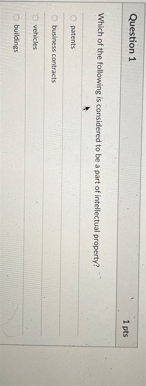 Solved Question 11ptswhich Of The Following Is Considered To