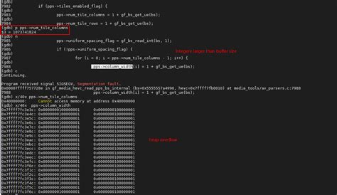 A Heap Overflow In Function Gfhevcreadppsbsinternal · Issue 1722