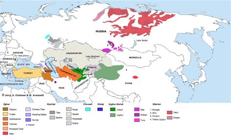 Turkic Linguistic Map Modern Rmapporn