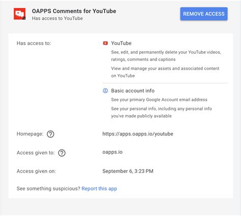 how to manage or revoke youtube access permissions oapps for zendesk