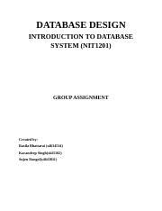 Introduction To Database 1 Docx DATABASE DESIGN INTRODUCTION TO