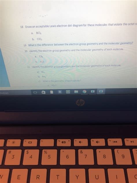 Solved 18 Draw An Acceptable Lewis Electron Dot Diagram For