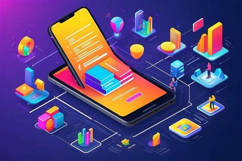 Premium Photo App Development Isometric Vector Infographic