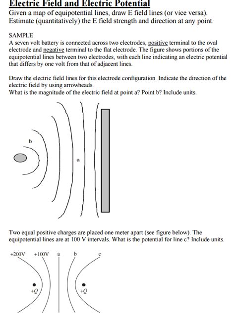 Solved Given A Map Of Equipotential Lines Draw E Field