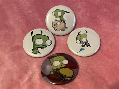 Invader Zim Gir Pins Etsy