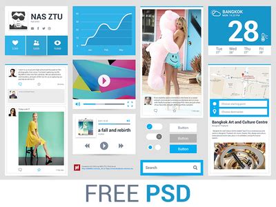 Download Free Fresh Summer UI Kit PSD Free Web UI Kits
