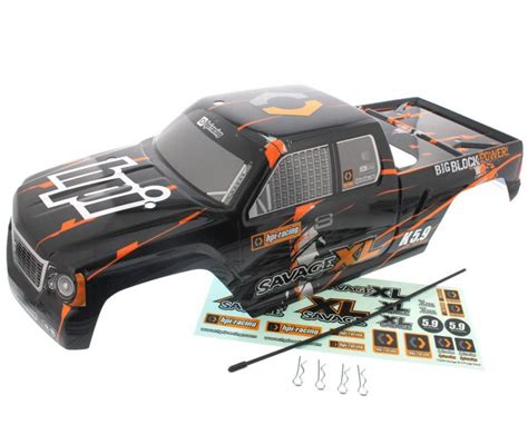 HPI Savage XL 5 9 ORANGE BLACK BODY DECALS Cover Shell GT Red Posts 104246 EBay