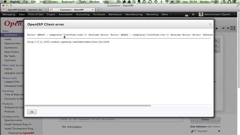 openerp v7 can t open customer view form youtube