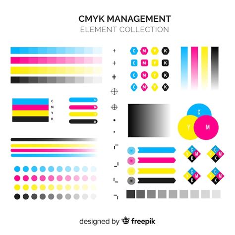 Free Vector Cmyk Calibration Element Collection