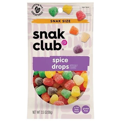 Snak Club Snack Size Spice Drops Gummy Candy 35 Ounce 12 Per Case