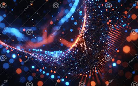 Data Flow And Communication Are Symbolized Through A Vibrant Digital
