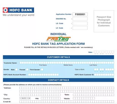 Pdf Hdfc Fastag Application Form Pdf Panot Book