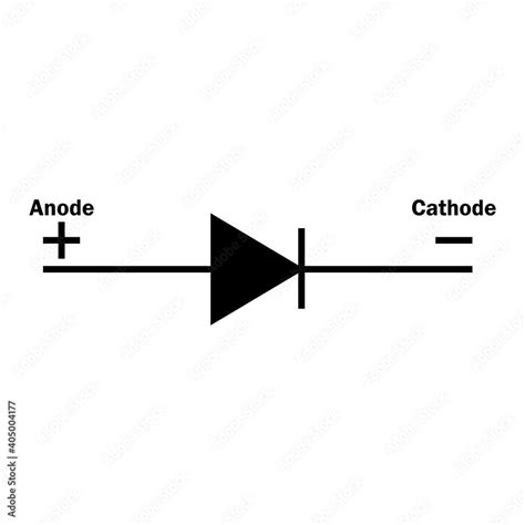 Diode Symbol Anode And Cathode Symbol Vector Illustration Stock