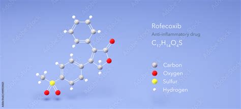 Rofecoxib Molecule Molecular Structure Anti Inflammatory Drug 3d Model Structural Chemical